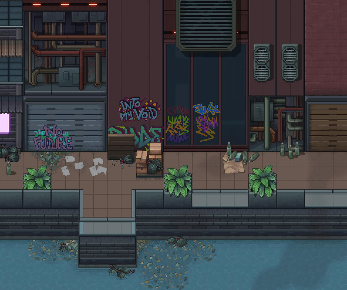 Winlu Cyberpunk Tileset - Exterior by WinLu