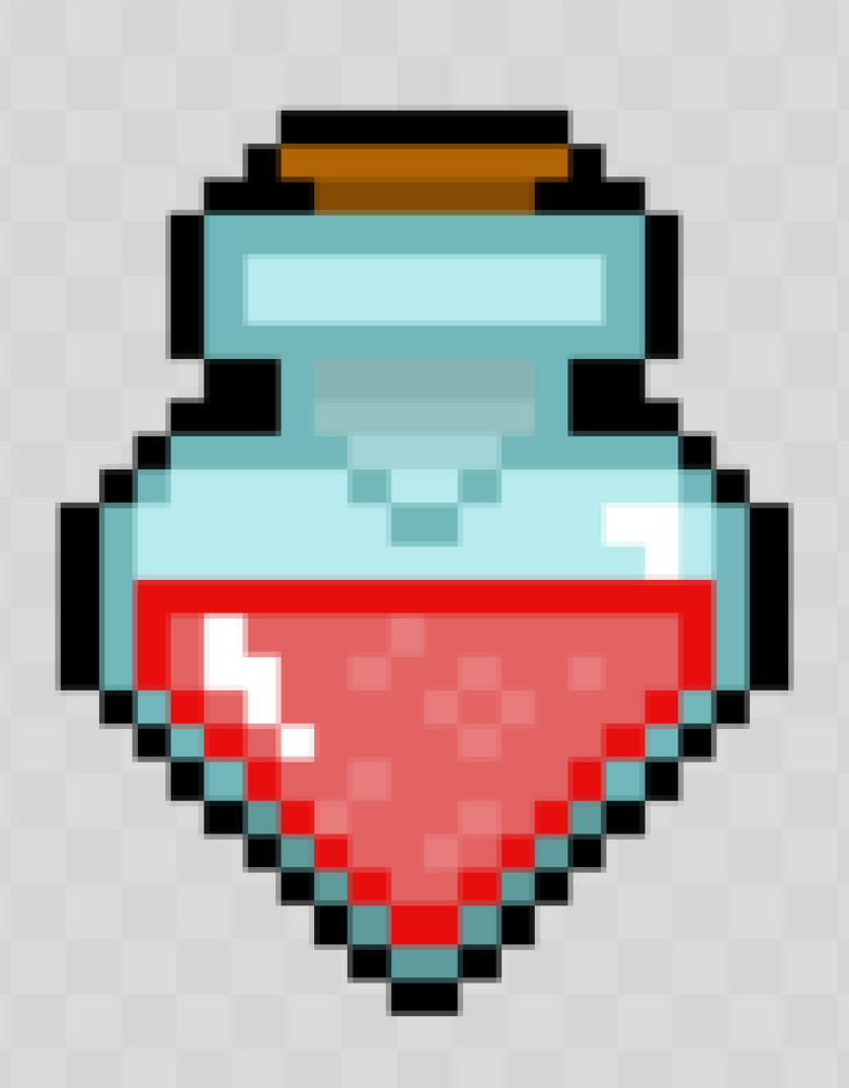 Heart shaped red potion bottle by LornENT