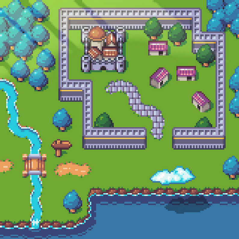 RPG asset tileset overworld pack (Super Retro World by Gif) by Gif