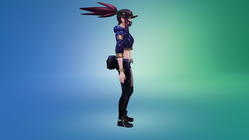 the sims 4 cc akali kda league of legends cosplay by waronkcc