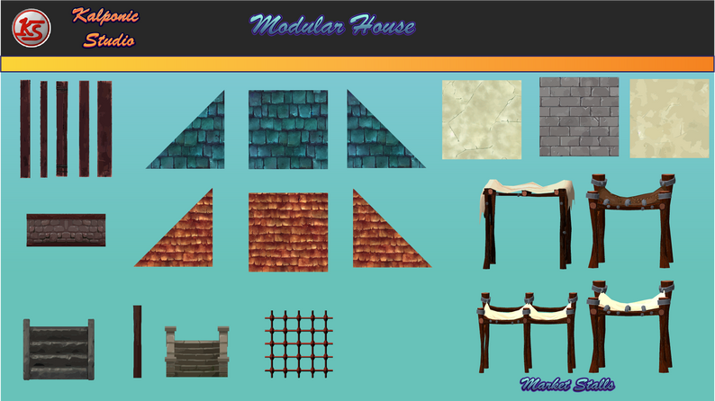 Side Scroller Village Tileset by Kalponic Studio