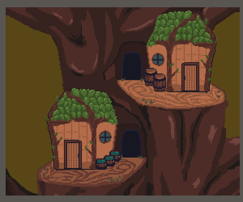 RPG Tree Village Tileset by roaolsen
