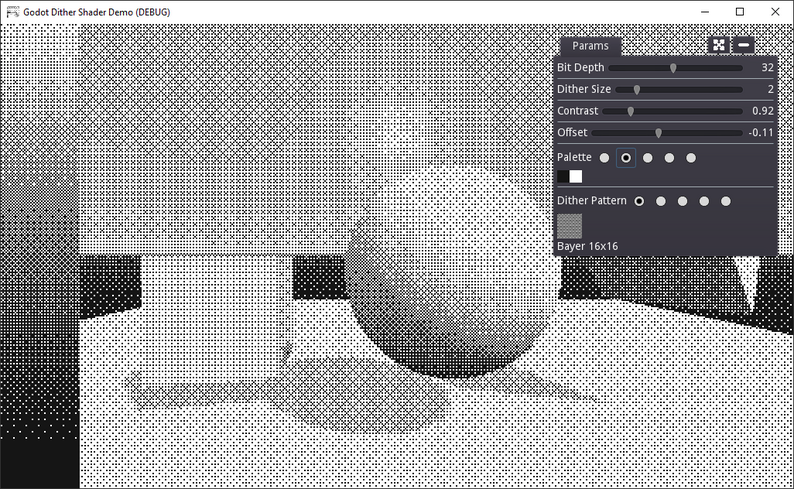 Godot Dither Shader by Sam Bigos