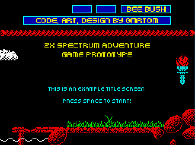 ZX Spectrum Adventure Game Template by Bee Bush