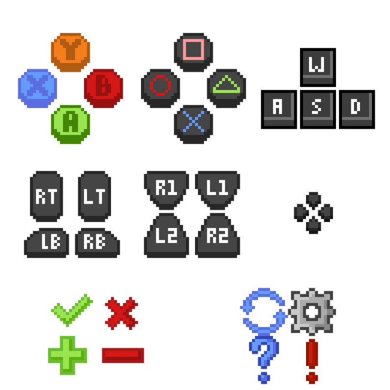 Pixel icons and Game controller by Disven