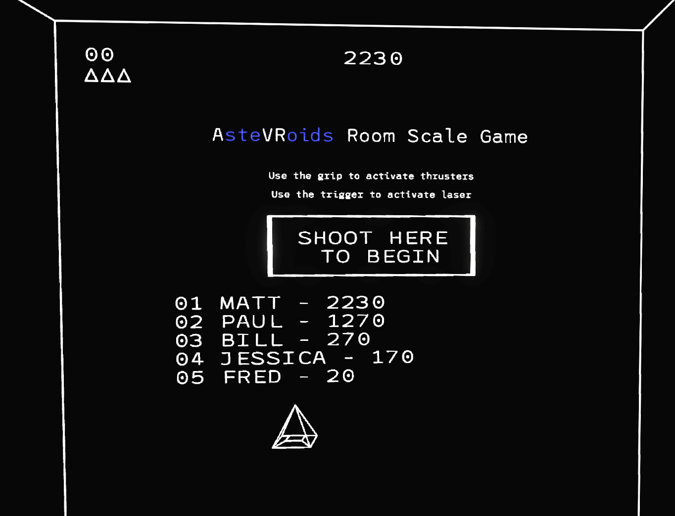AsteVRoids Room Scale Game by hookmanuk