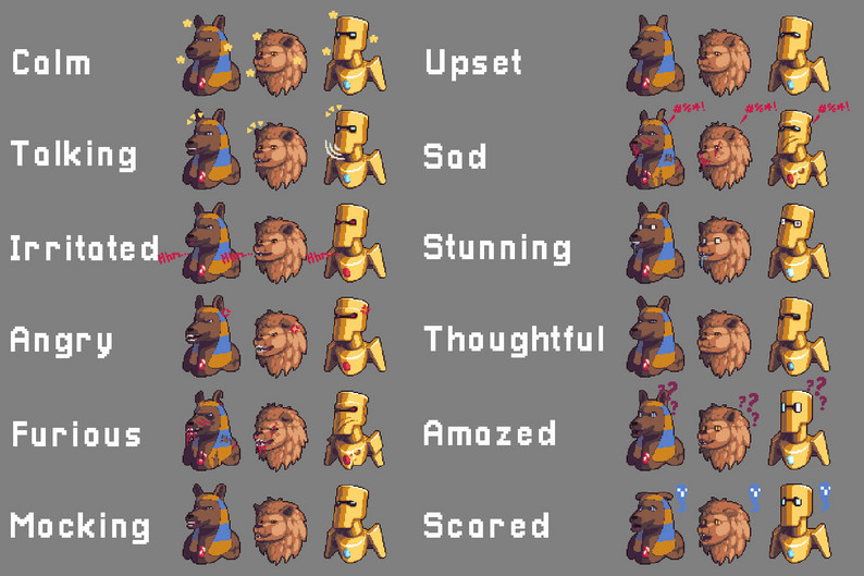 Monster Portraits Pixel Art by Free Game Assets (GUI, Sprite, Tilesets)