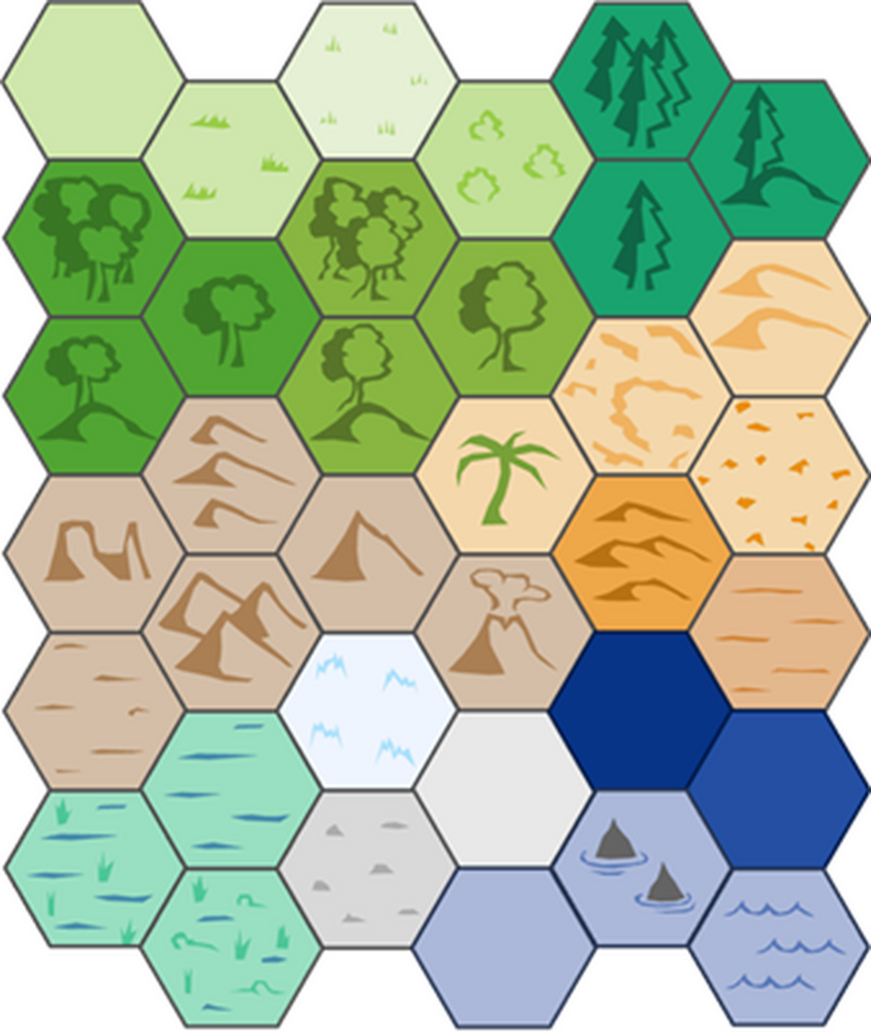Express Hex Map Tileset by Eryssel's Journeys