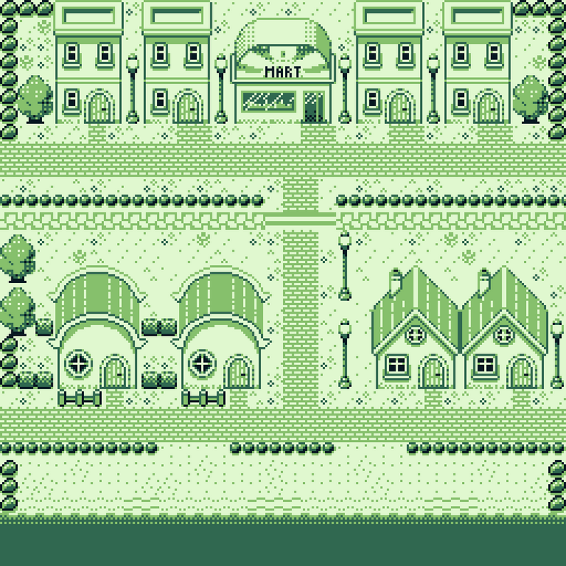 GameBoy Style Farm and Town Tileset by teaceratops