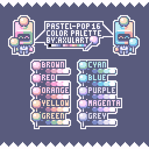 Pastel Pop-16 Color-Palette by AxulArt