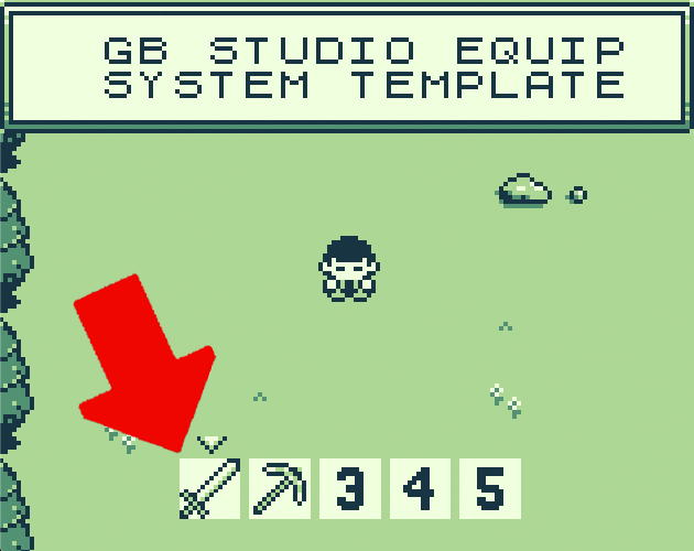 GB Studio Equip System Template (x5 Item Slots) by AA STUDIO