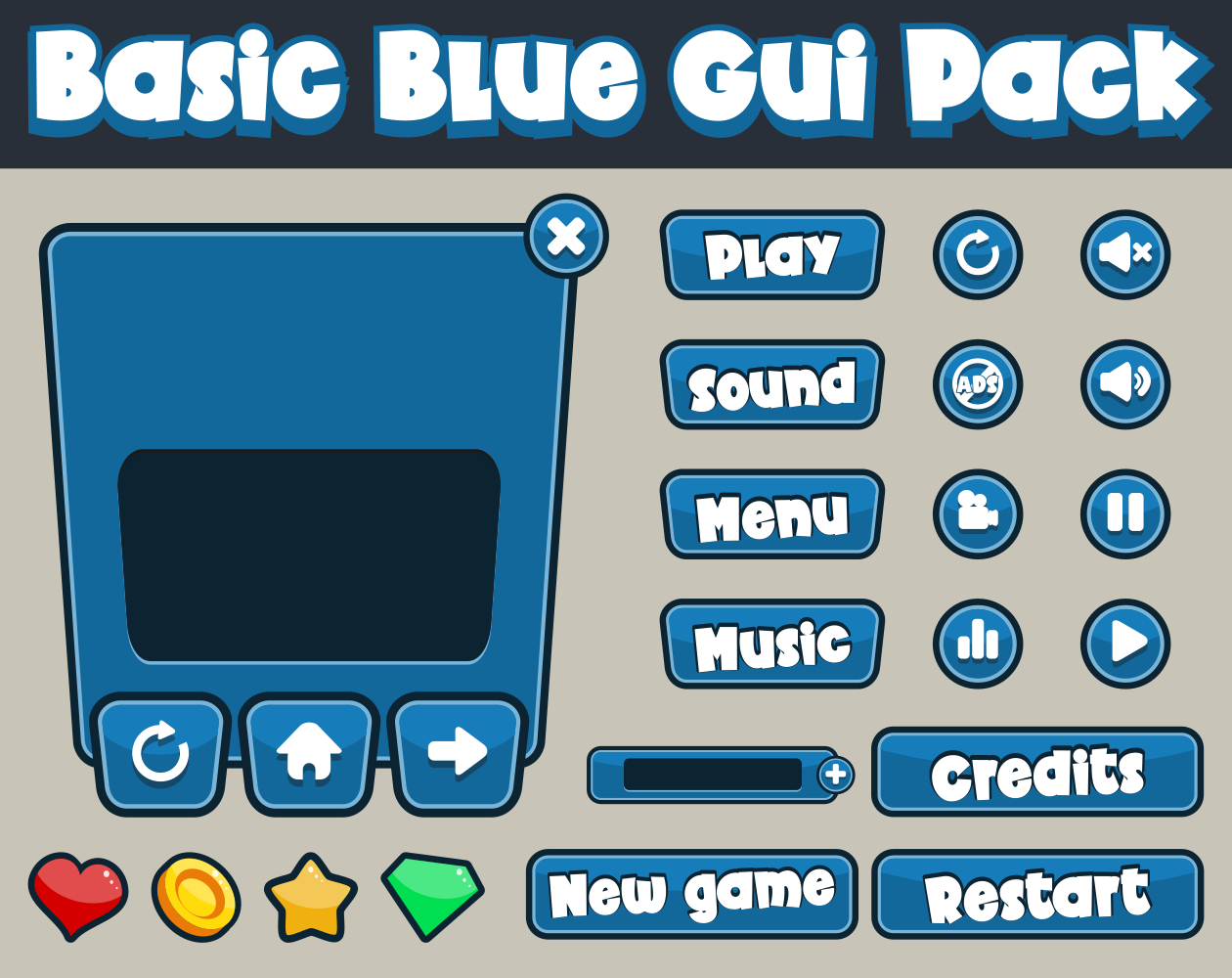 Free Basic blue gui pack by JLS Digital Creations