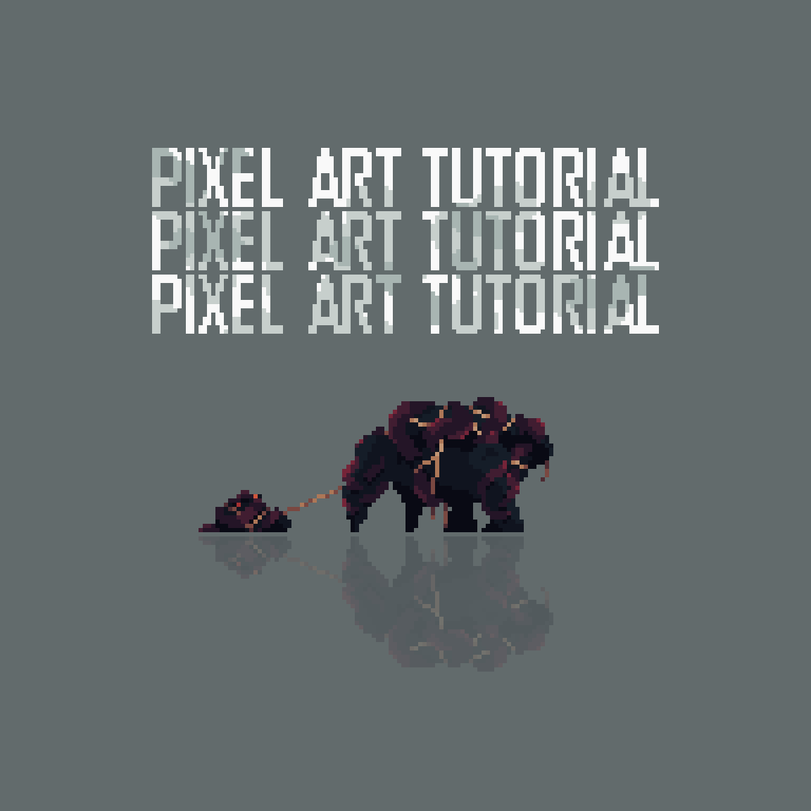 Pixel Art Tutorial - Heavy 4 Leg Walk Cycle by Penusbmic
