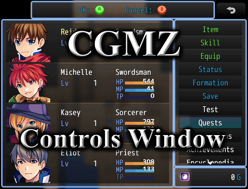 Beta Release - [CGMZ] Controls Window for RPG Maker MZ by Casper Gaming