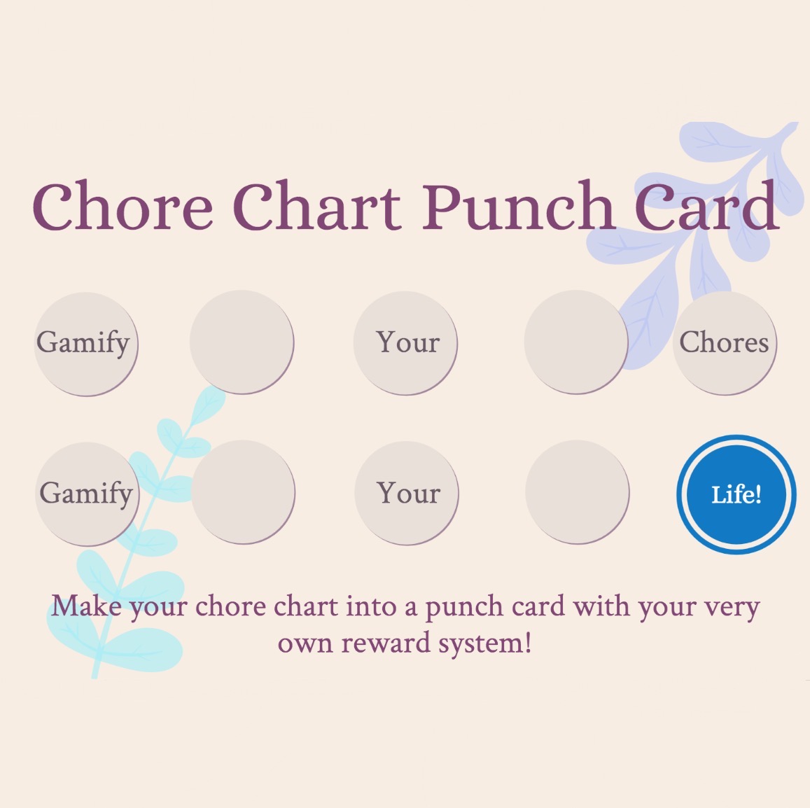 Chore Chart Punch Card by writergirlforever