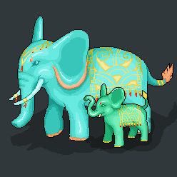 Animated Sprites: Jade Elephant Creature by TheSpriteShop