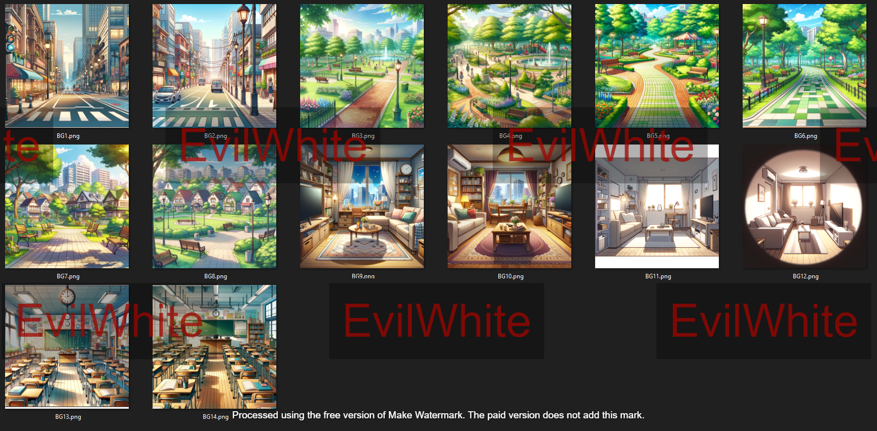 [AI Generated] Visual Novel Background Set - 14 Diverse Scenes by VisiCore