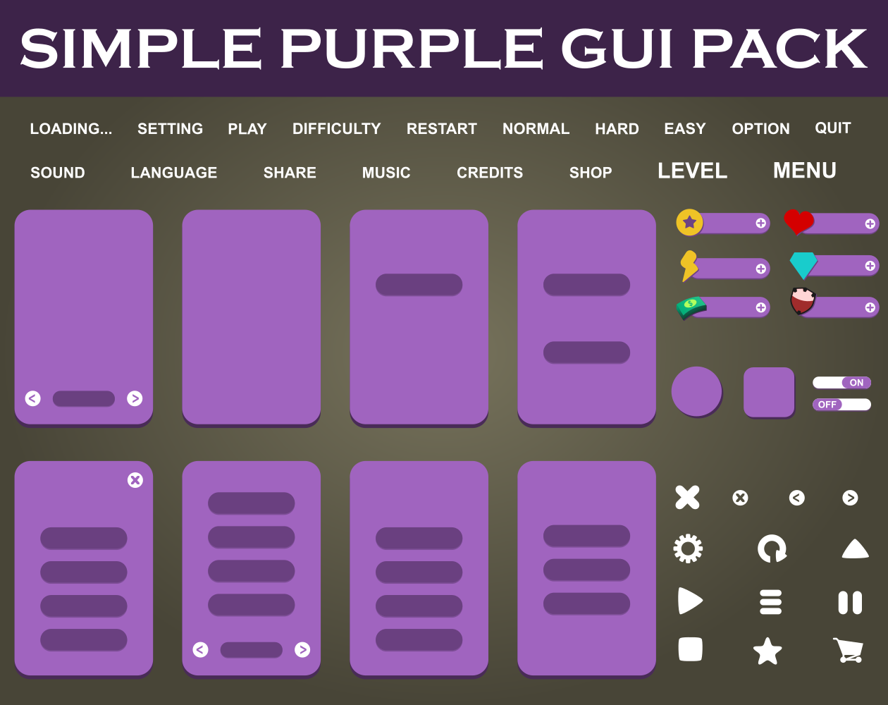 Simple Purple Gui pack by JLS Digital Creations