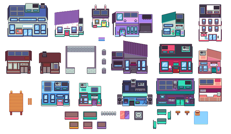 Various 2D Top-Down Pixel Assets by gurokitty
