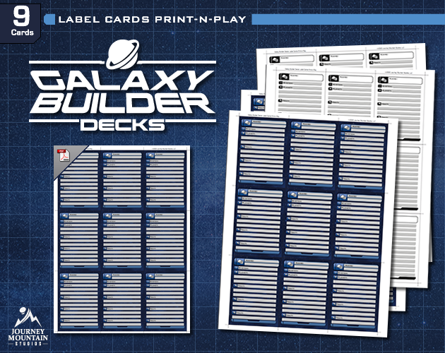 Galaxy Builder Decks: Label Cards by Journey Mountain Studios