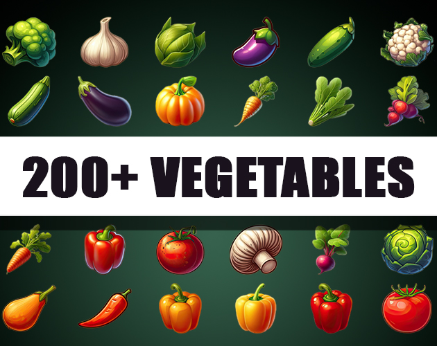 Pack 3 - Vegetables - 200+ Sprites by FortressSide
