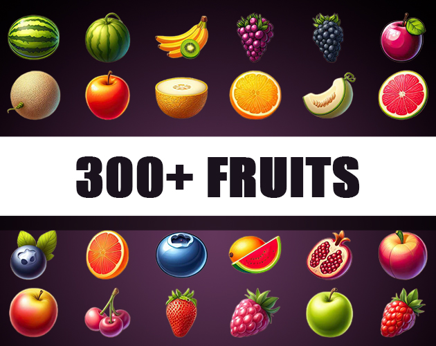 Pack 2 - Fruits - 300+ Sprites by FortressSide
