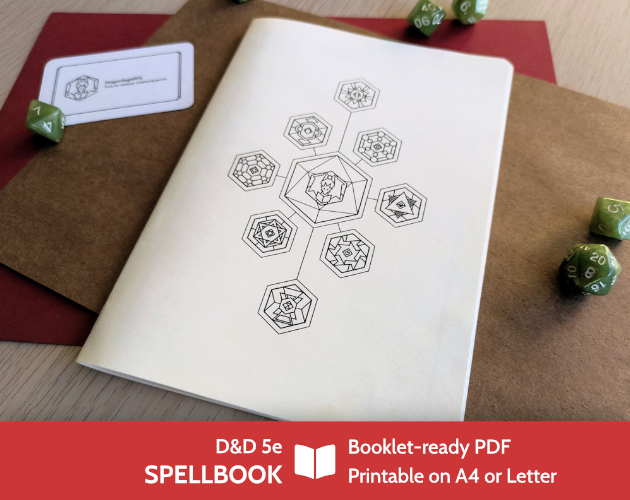 D&D 5e Spellbook - Booklet [A5 & Half Letter] by DragonSageRPG