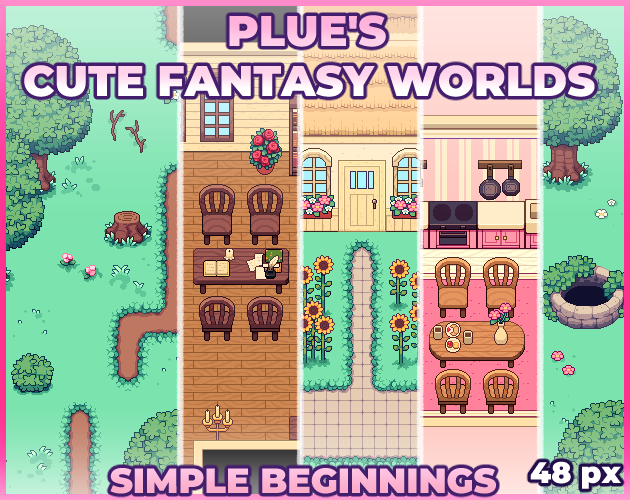 Plue's Cute Fantasy Worlds Tileset by Plueschkatze