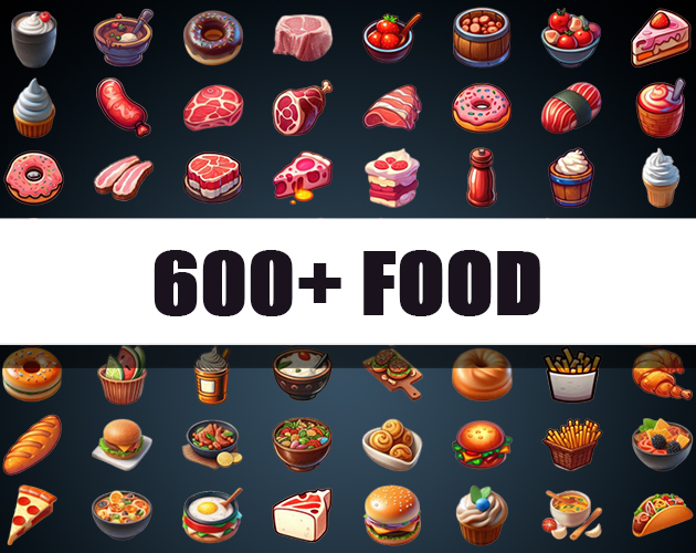 Pack 1 - Food - 600+ Sprites by FortressSide