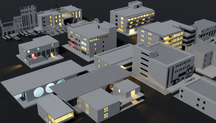 Brutalist themed buildings by loafbrr