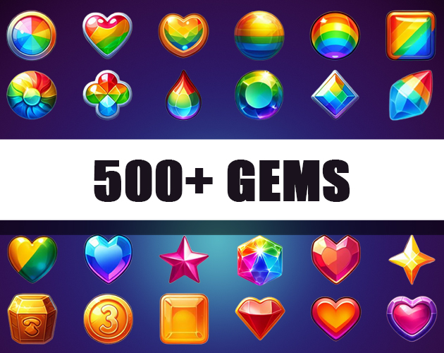 Pack 6 - Gems - 500+ Sprites by FortressSide