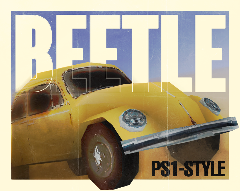 VW Beetle in PS1-Style | Asset by chicogames