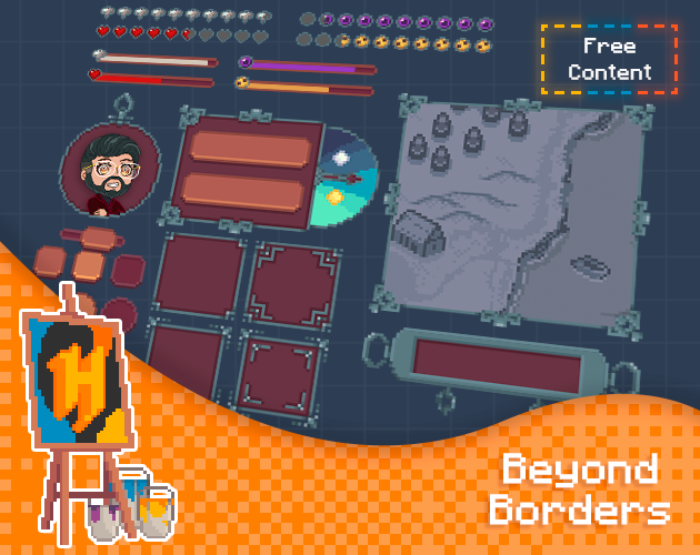 Pixel Art GUI - Beyond Borders by HarbingerSh