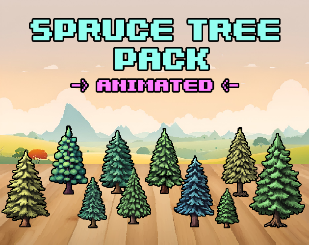 FREE Pixel Art Spruce Tree Pack - Animated by karsiori