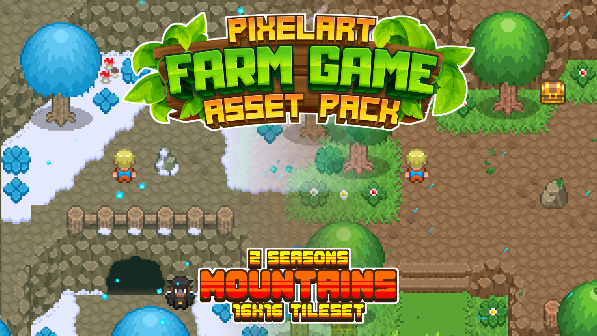 Mountains Tileset 2 Seasons [Farming Game] by ELV Games