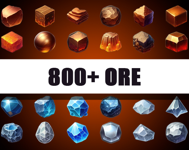 Pack 9 - Ore - 800+ Sprites by FortressSide