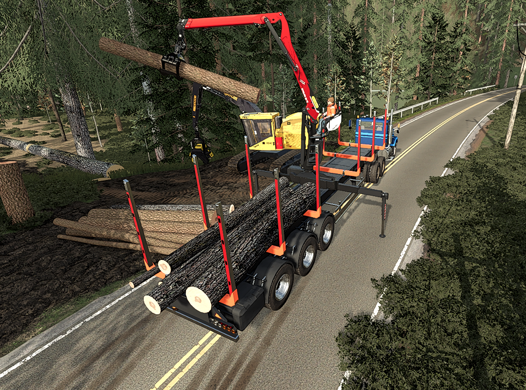 Middle Mount Log Loader Trailer by jimb045_Logging
