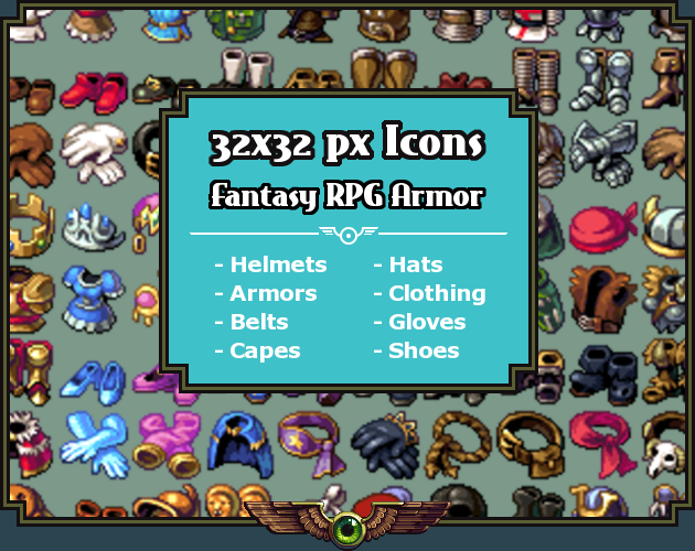 Pixel Fantasy RPG Icons Equipment 32×32 by Thomas Feichtmeir "Cyangmou"