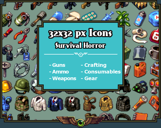 Pixel RPG Icons Survival Horror 32×32 by Thomas Feichtmeir "Cyangmou"