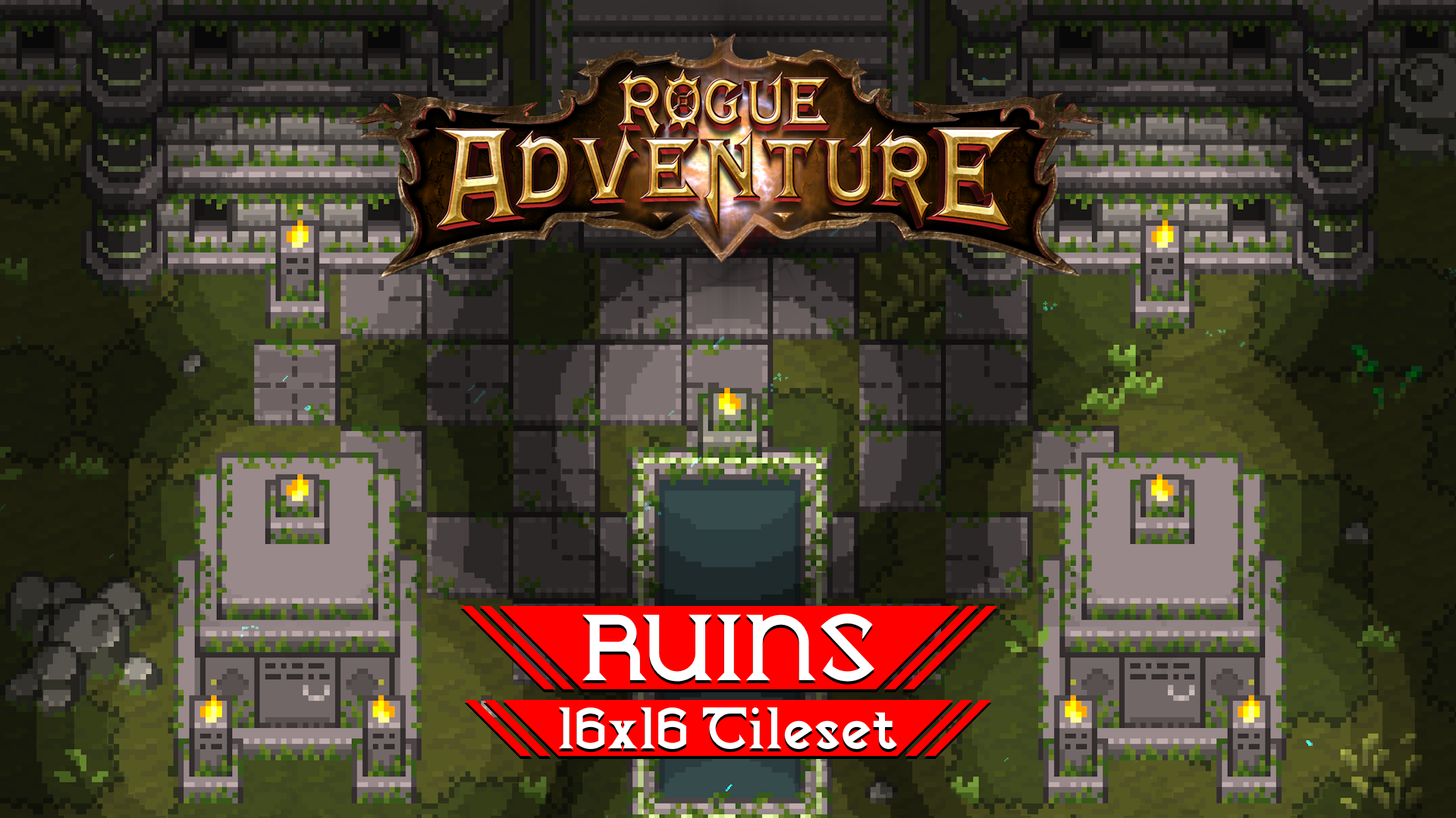 Ruins Tileset 16x16 Pixelart [Rogue Adventure] by ELV Games