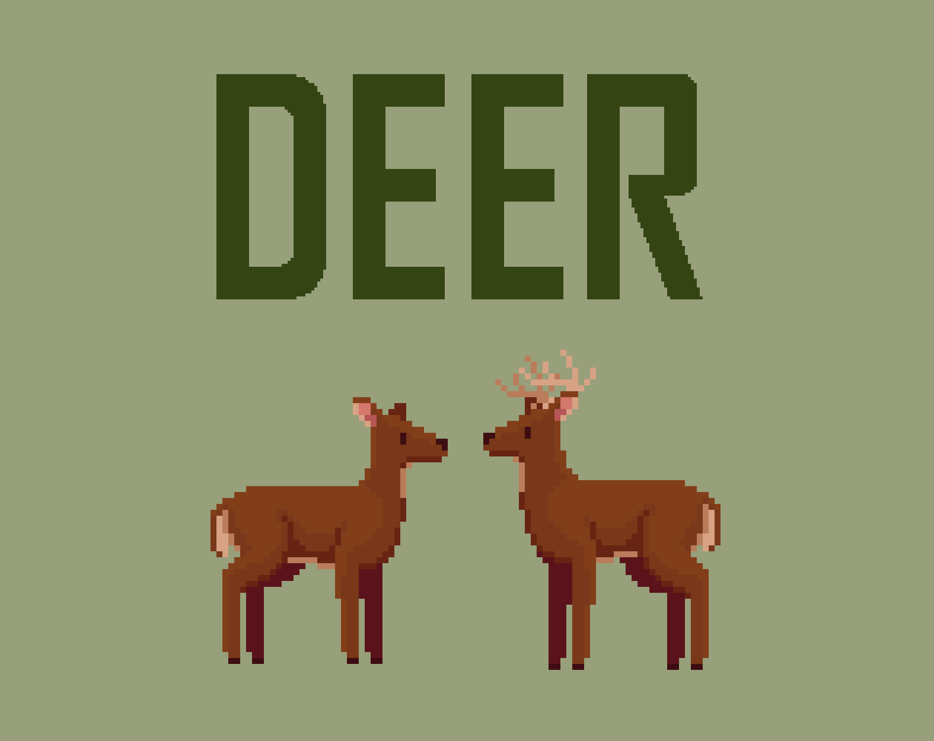 2D Pixel Art Deer Sprites by Azdner