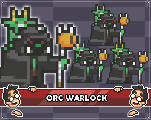 2D Pixel Art Orc Warlock Sprites by Elthen's Pixel Art Shop