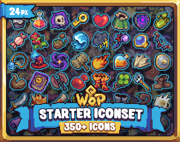 World of Pixels: Starter Iconset 24px by RyanKamos