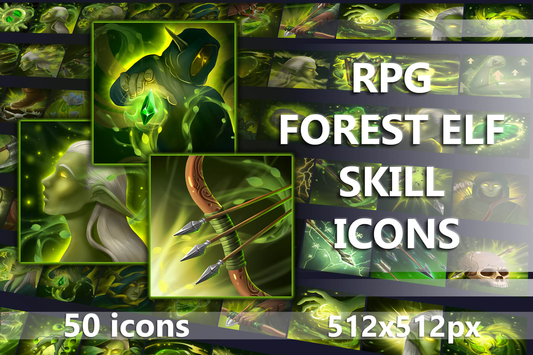 Elf Skill RPG Icons by Free Game Assets (GUI, Sprite, Tilesets)