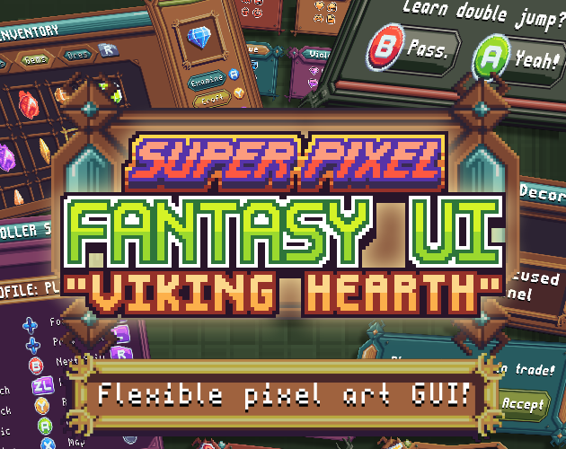 Super Pixel Fantasy UI: Viking Hearth by unTied Games
