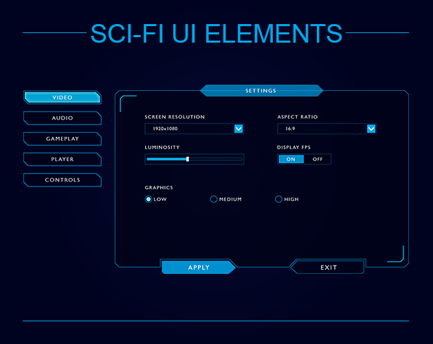 Sci-Fi UI Elements by Orbitpanda