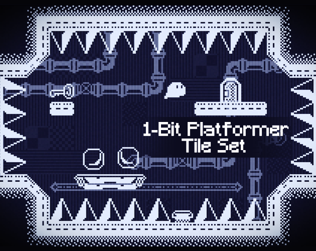 1-Bit Platformer Tile Set by Denizin