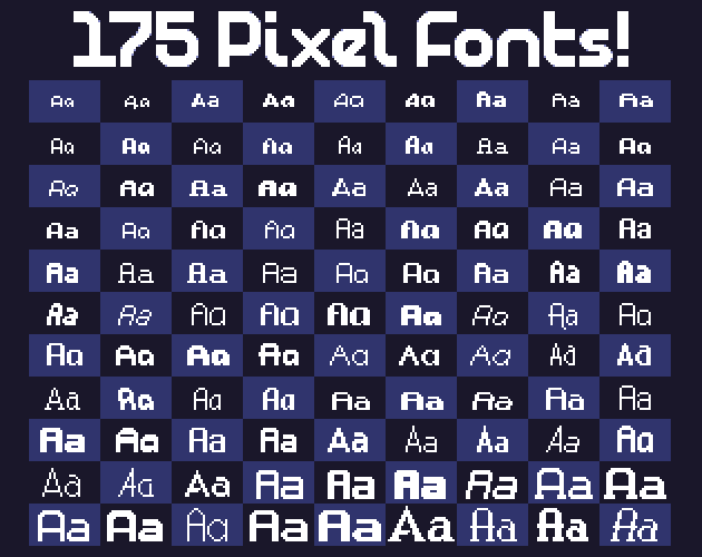Pixel Font Megapack - 175 Fonts by ChevyRay