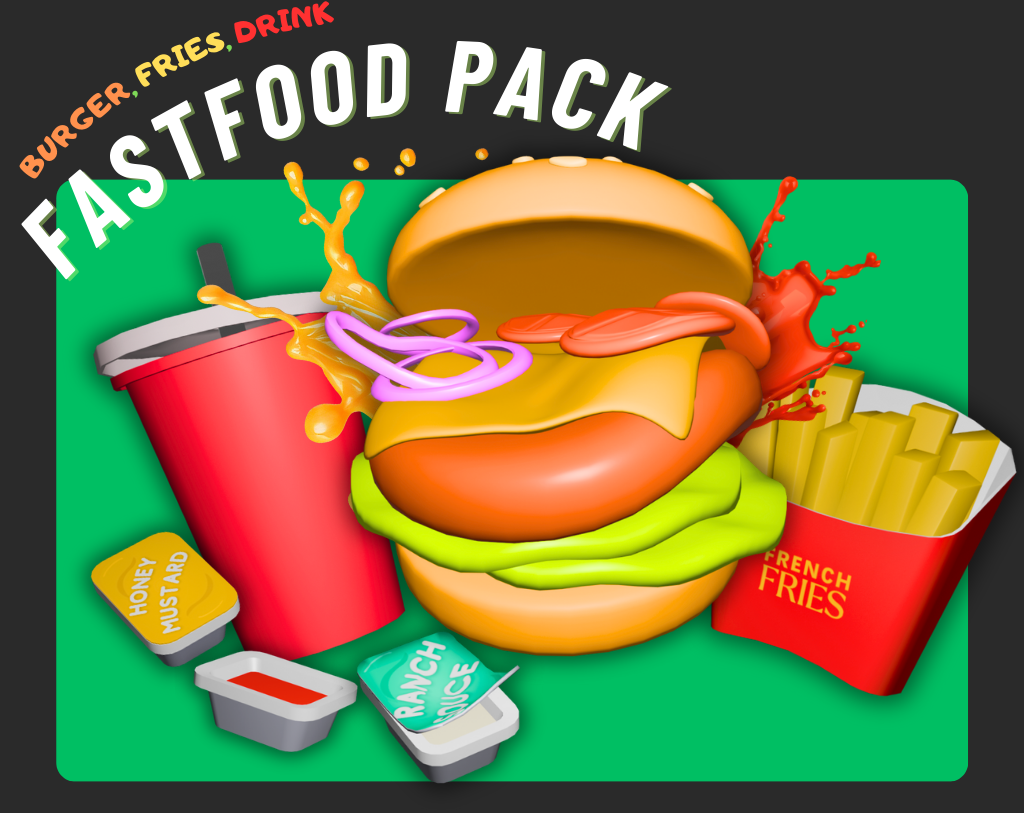 3D Burger Constructor Asset Pack by meshifix