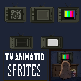 Animated TV Sprites Pack (Glitch and Turn off) by ORIN